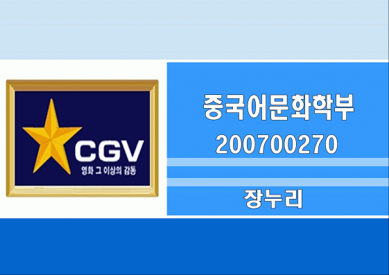 CGV 성공분석 레포트 자료