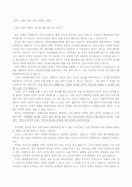 낙태와 피임 정리
