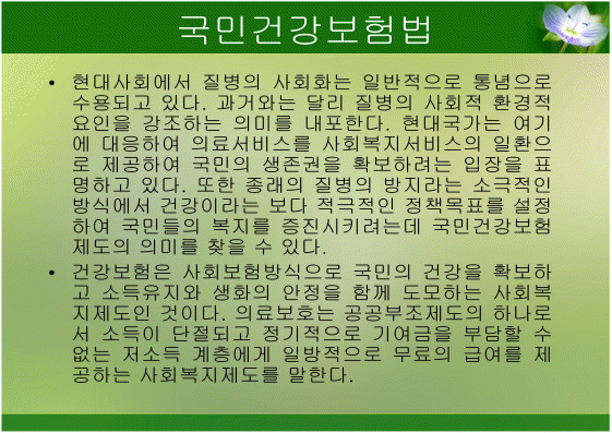 국민건강보험법 파워포인트 자료