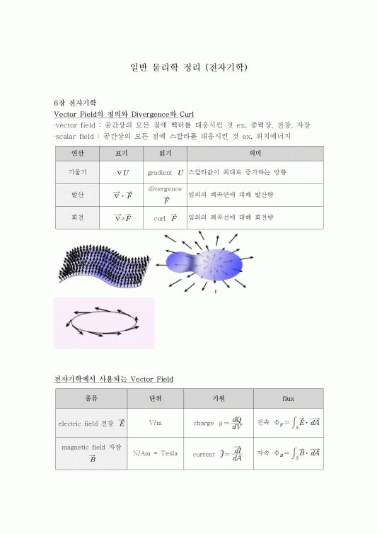 일반 물리학 정리(전자기학)