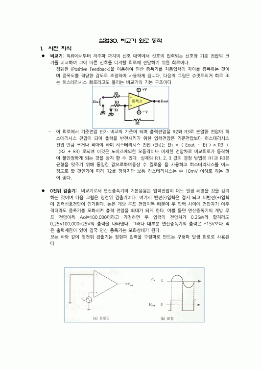 비교기 회로 동작