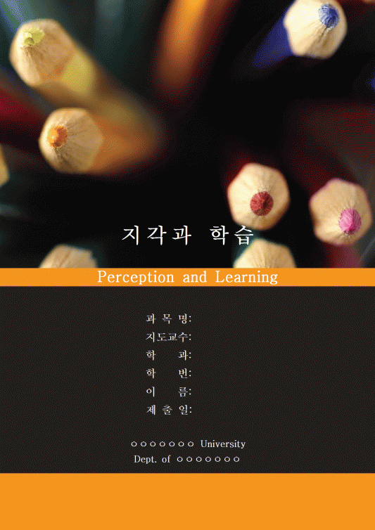 지각, 그리고 학습에 대하여