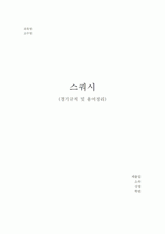 스쿼시 경기규칙.용어정리