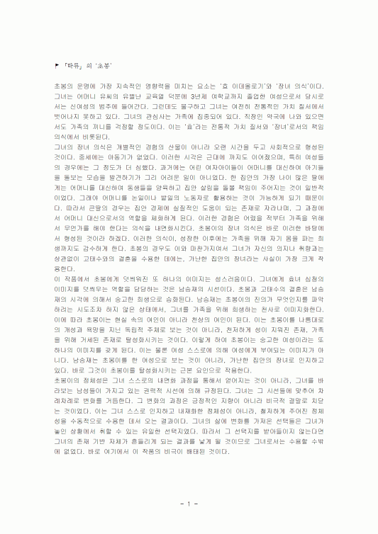 무정의 여주인공과 혈의누의 옥련, 탁류의 초봉 비교