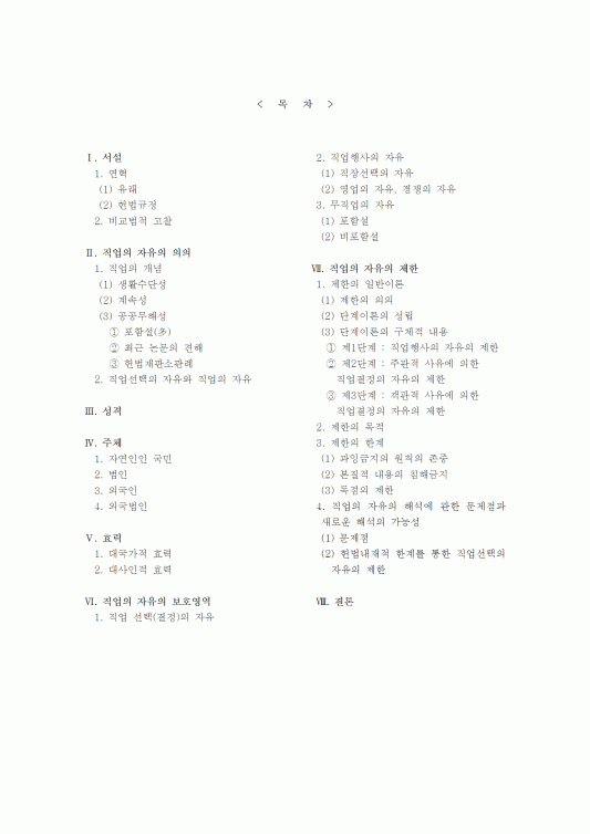 헌법-기본권-[직업의 자유]