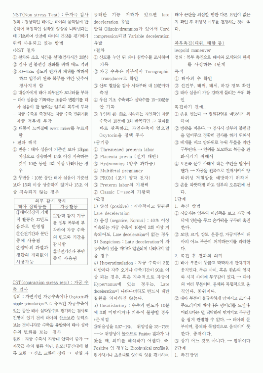 NST, CST, 파막 검사 등