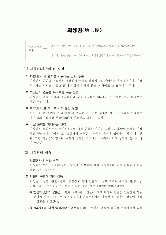 [법학] 지상권(地上權)