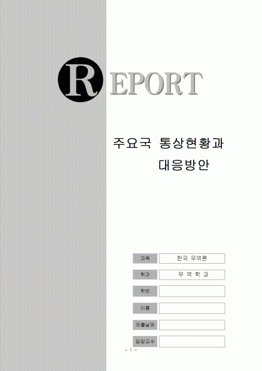주요국의 통상현황과 우리의 대응방안