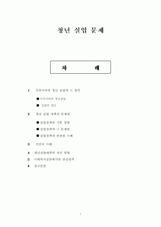 청년 실업 문제