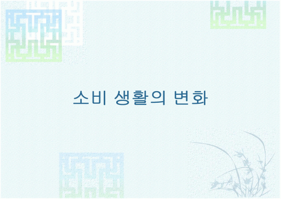 소비 생활의 변화
