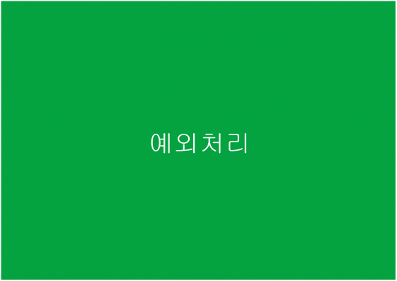 예외 처리 레포트 자료