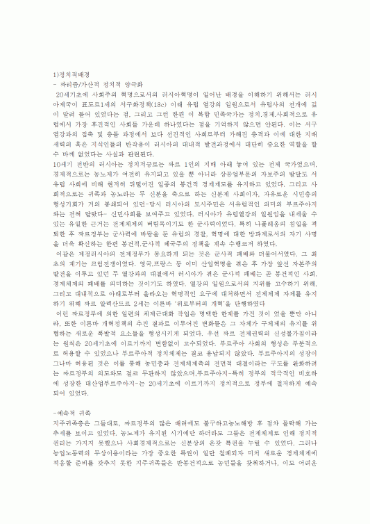 러시아 혁명의 배경,