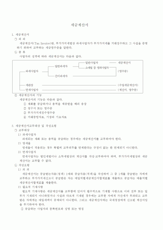 세금계산서 레포트 자료