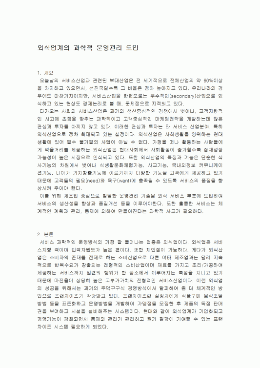 외식업 프랜차이즈