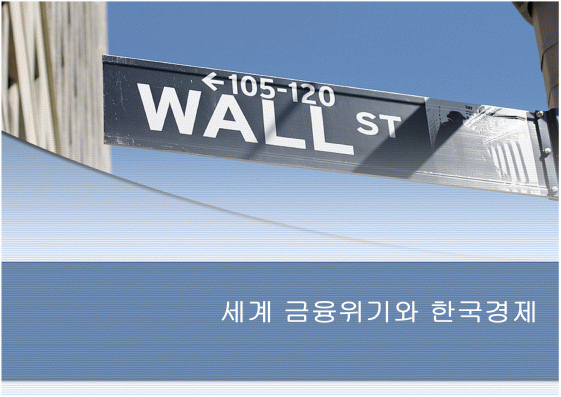세계 금융위기와 한국경제