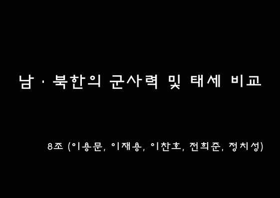 남북한의 군사력및 태세비교