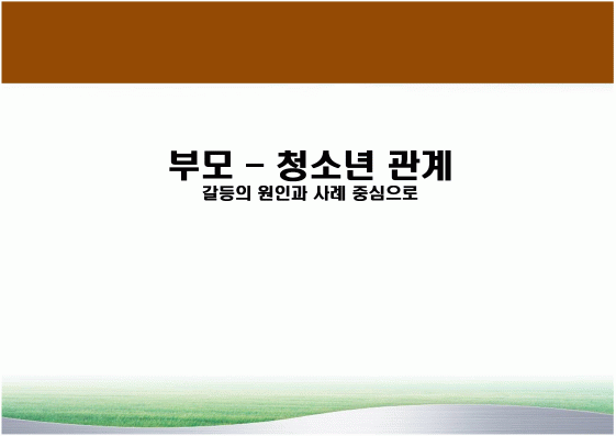 부모와 청소년 관계 - 갈등의 원인과 사례 중심