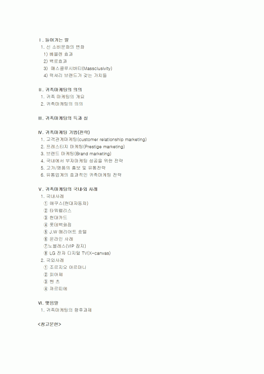 [마케팅원론]귀족마케팅의 의의와 기법 및 국내외 사례분석