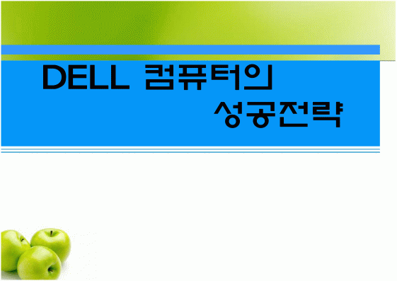 델(Dell)컴퓨터의 성공전략