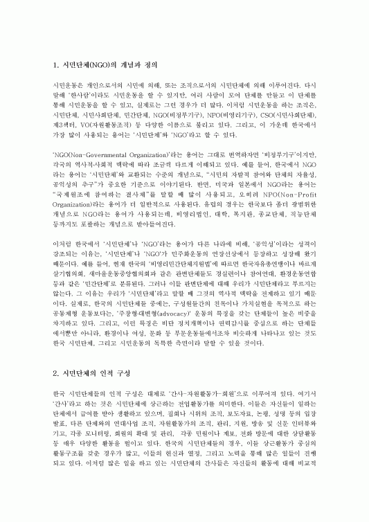 NGO에 대해 레포트 자료