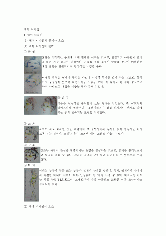헤어 디자인 레포트 자료