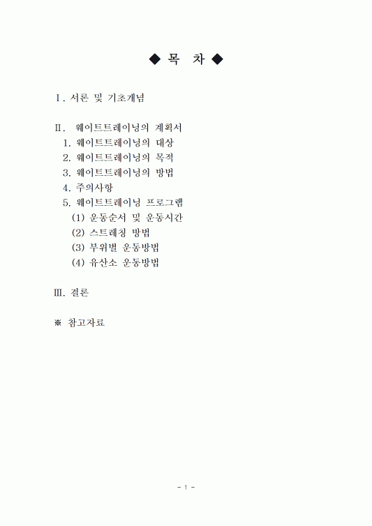 웨이트 트레이닝 프로그램
