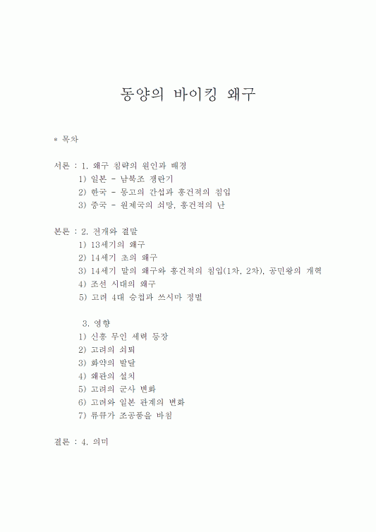 동양의 바이킹 왜구