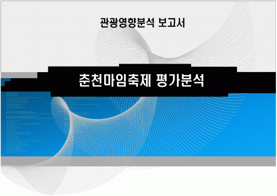 춘천국제마임축제에 관한 관광영향분석 PPT입니다.