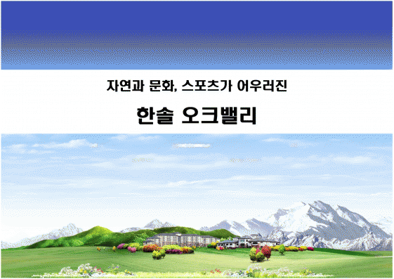 한솔오크밸리 PPT입니다!