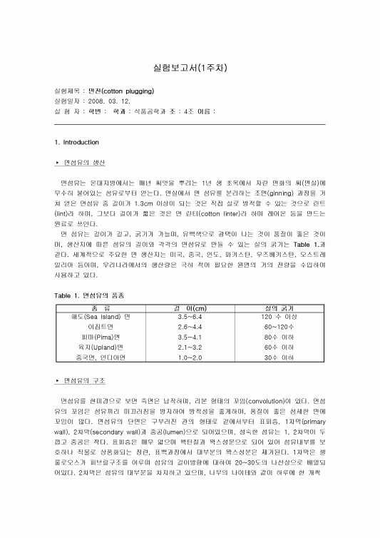 [식품미생물학실험] 면전 cotton plug 제조