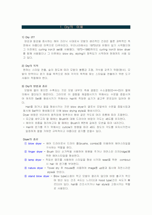 드라이의 이해와 기법