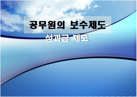 공무원의 보수제도 - 성과급제도를 중심으로 접근