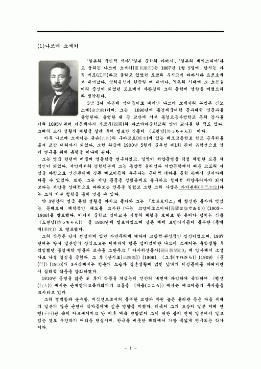 나쓰메소세키의 도련님 감상문