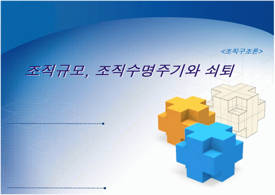 (조직구조론) 조직규모, 수명주기와 쇠퇴를 요약한 발표 파워포인트