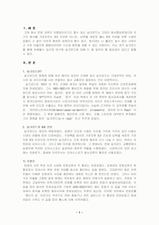 실크로드에 대해서 (보고서)