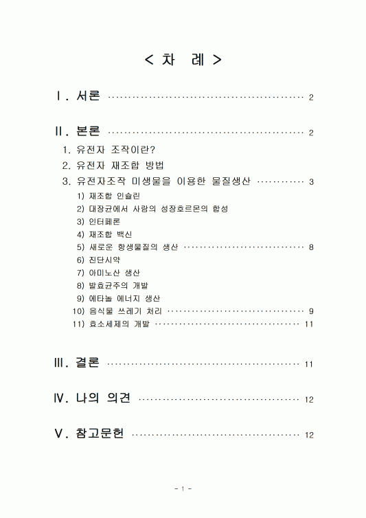 유전자조작 미생물을 이용한 물질생산