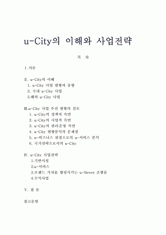 u-City의 이해와 사업전략