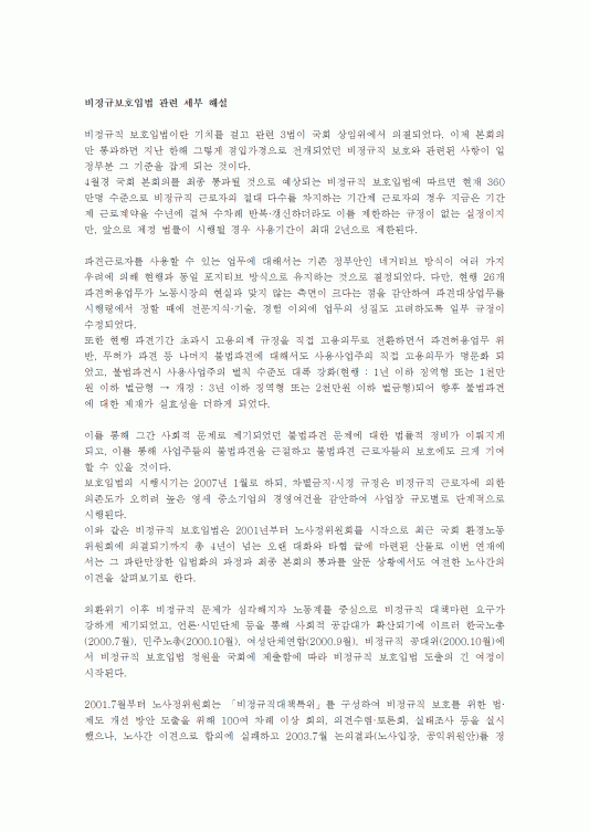 비정규보호입법 관련 세부 해설