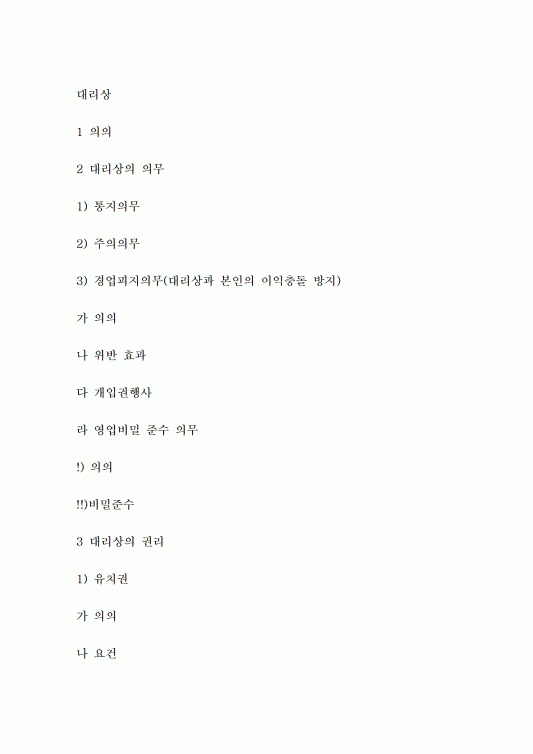 대리상의 의무와 권리 및 제3자와의 관계