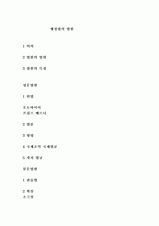 행정법의 법원 [사범/법학]