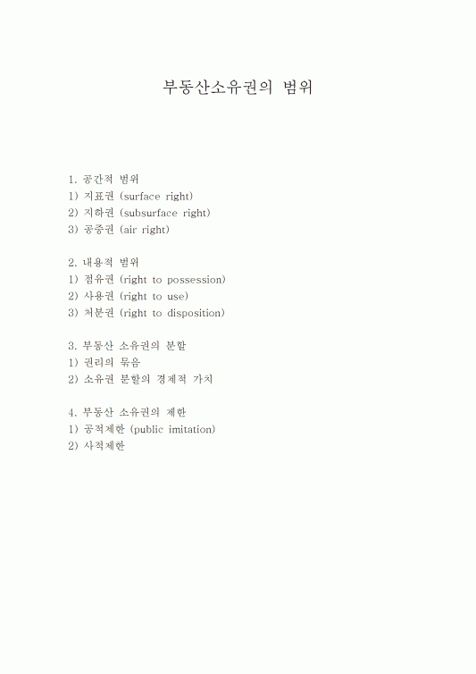 부동산소유권의 범위