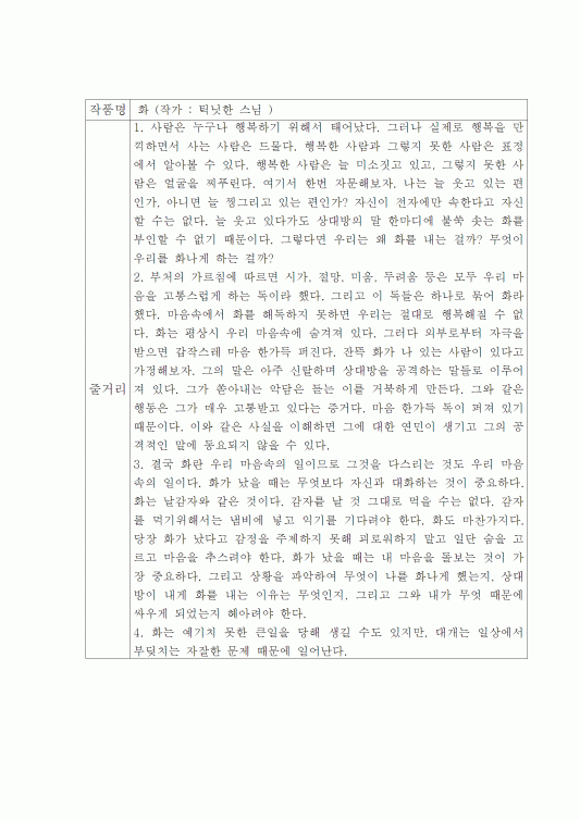 독후감 숙제(쉽고, 빠르고, 특이한 2)
