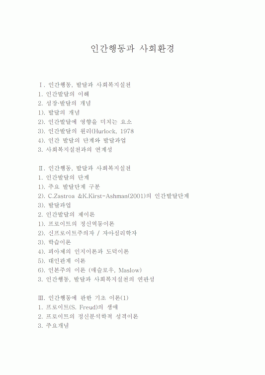 인간행동과 사회환경 사회복지실천