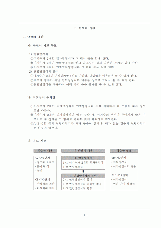 수학 8-가 연립방정식의 활용 지도안