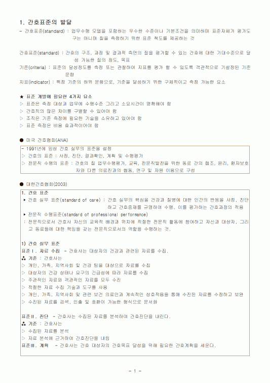 간호질관리 레포트 자료