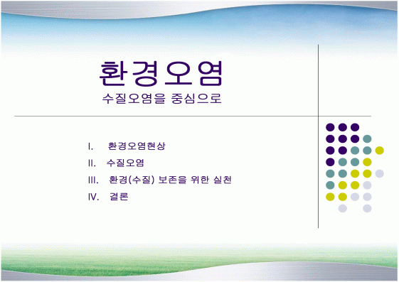 환경오염 - 수질오염을 중심으로
