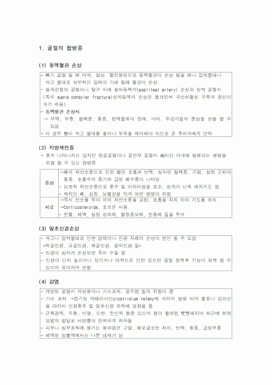 골절의 합병증