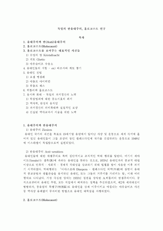 독일의 반유대주의, 홀로코스트(HoloCaust) 연구