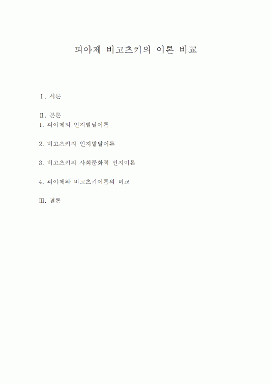 피아제 비고츠키의 이론 비교