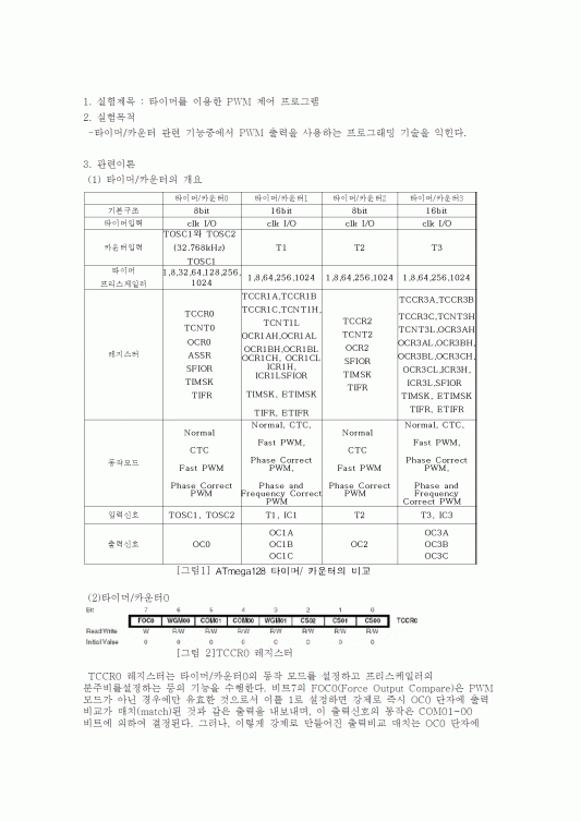 타이머를 이용한 PWM 제어 프로그램